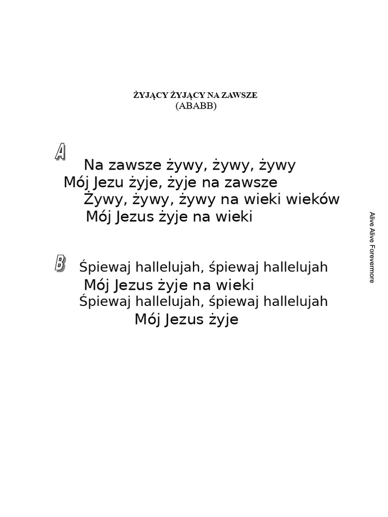 Żywy, Żywy Na Zawsze | PDF