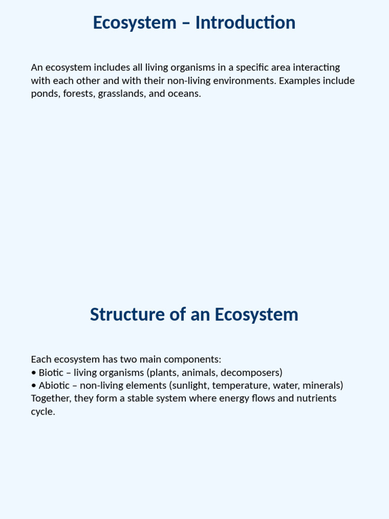 Understanding Ecosystems: Structure & Energy Flow | PDF
