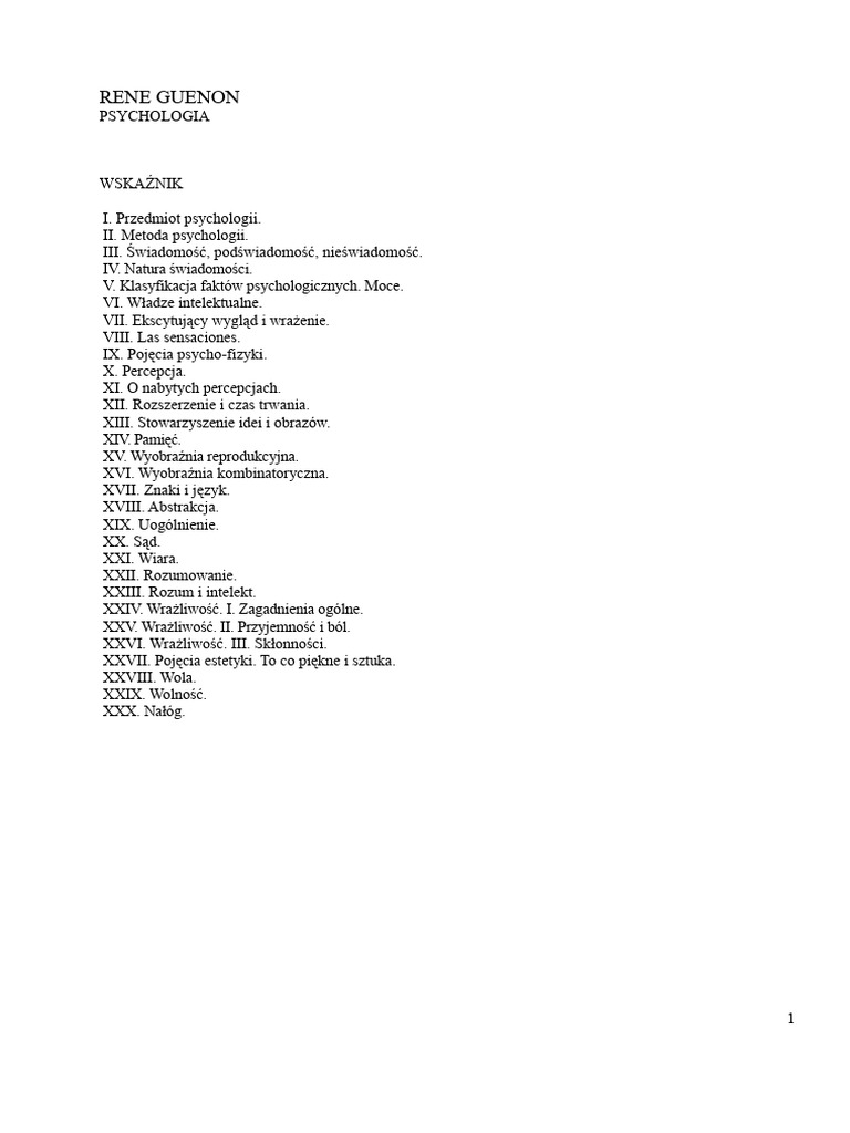 RENE GUENON Psychologia | PDF