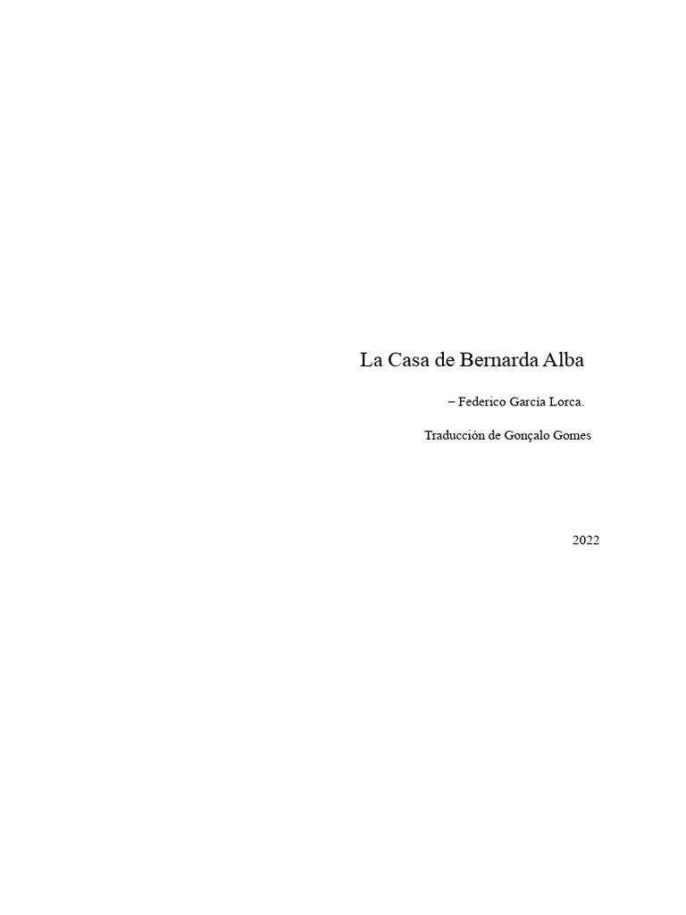 Análisis de La Casa de Bernarda Alba | PDF