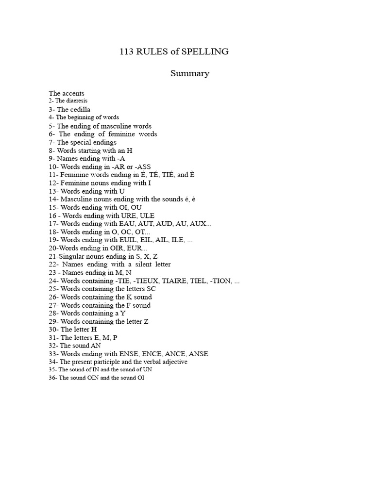 Spelling rules | PDF