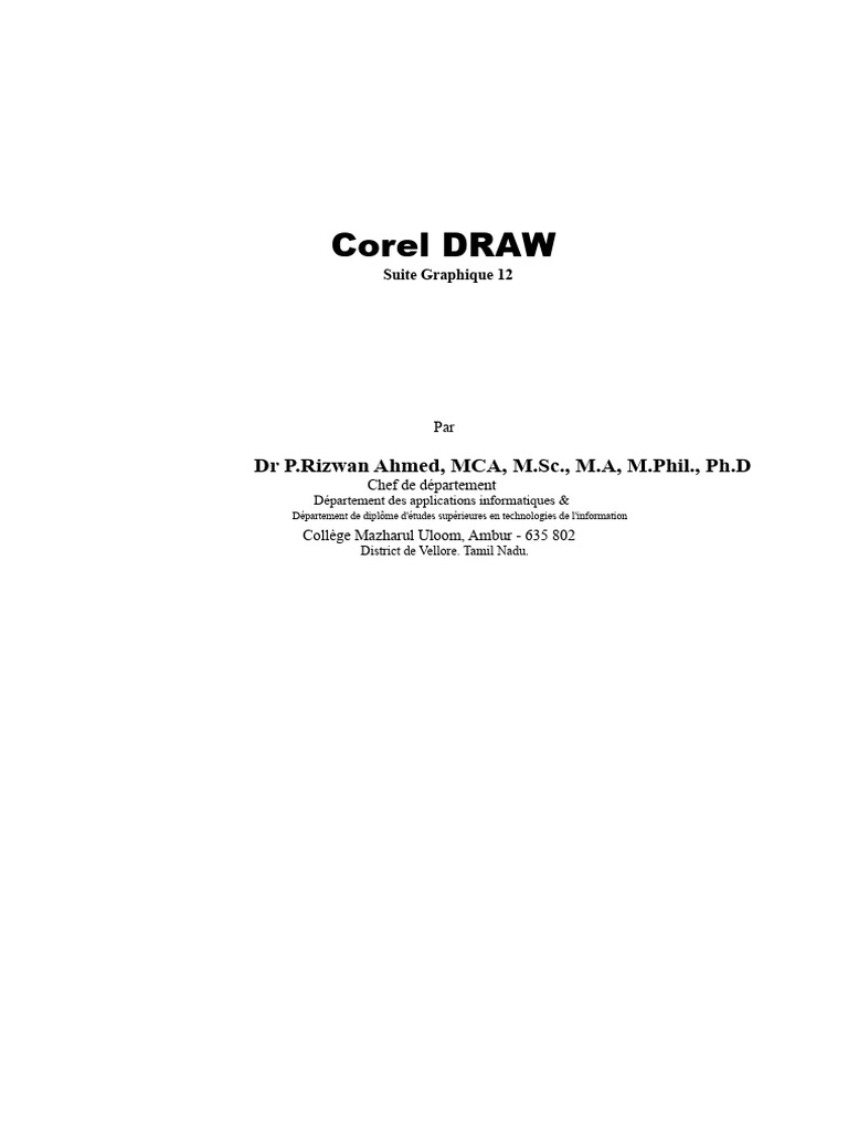 Guide complet sur Corel DRAW 12 | PDF | Informatique | Logiciel