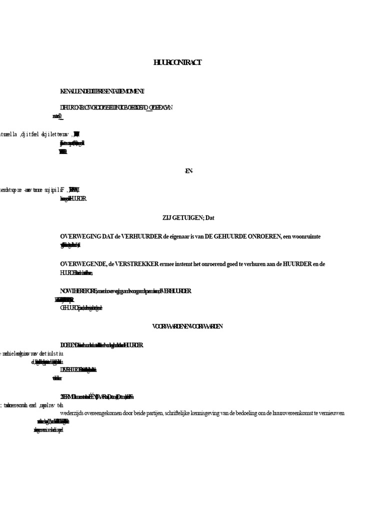 Huurovereenkomst | PDF