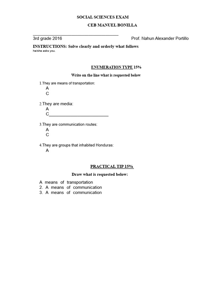Primary Social Sciences Exam | PDF