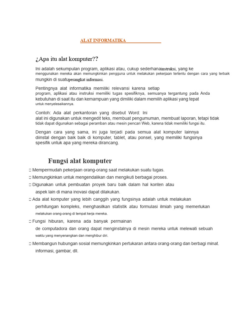 Pentingnya Alat Informatika dalam Kehidupan | PDF