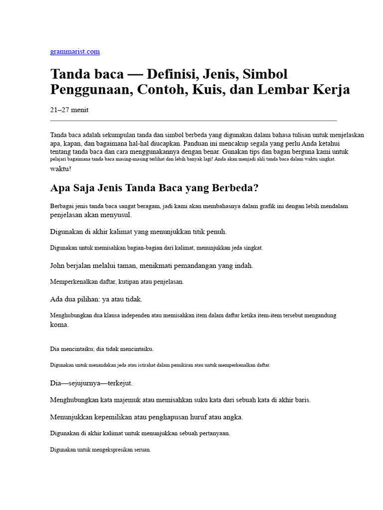 Tanda Baca | PDF