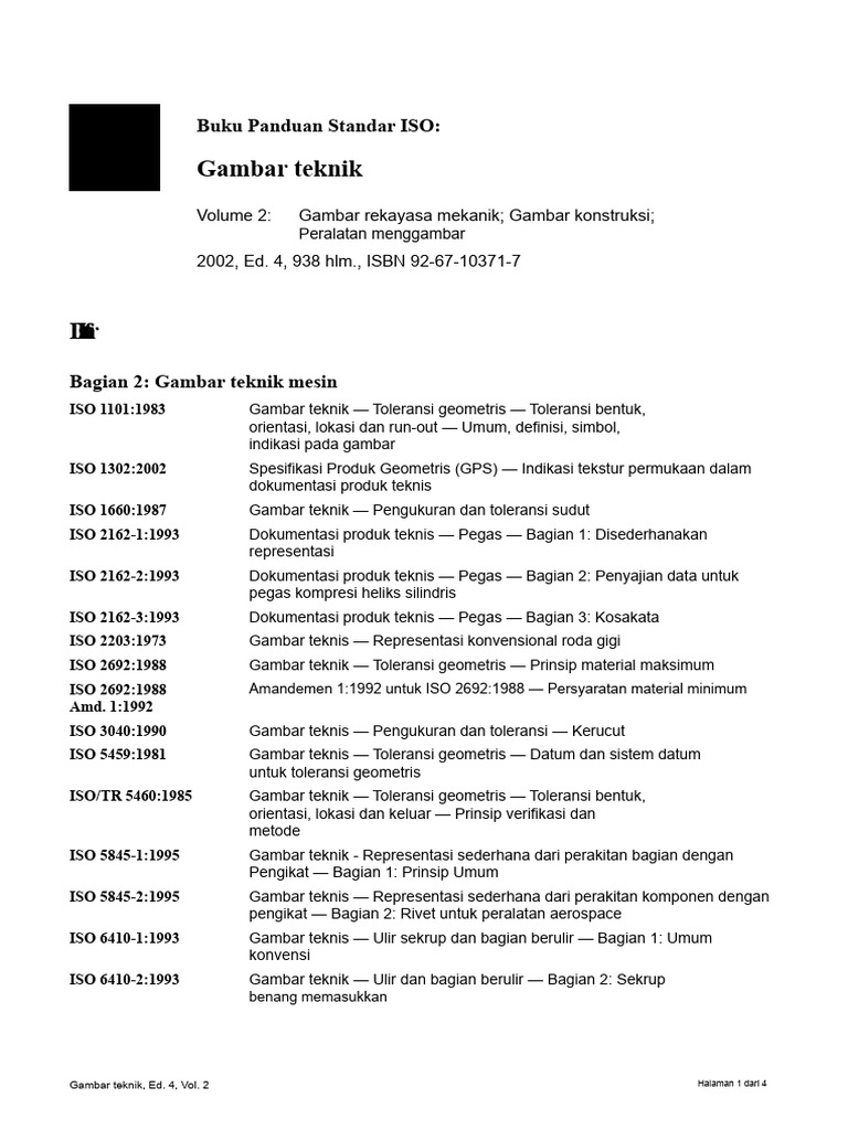Panduan Gambar Teknik ISO Edisi 4 | PDF