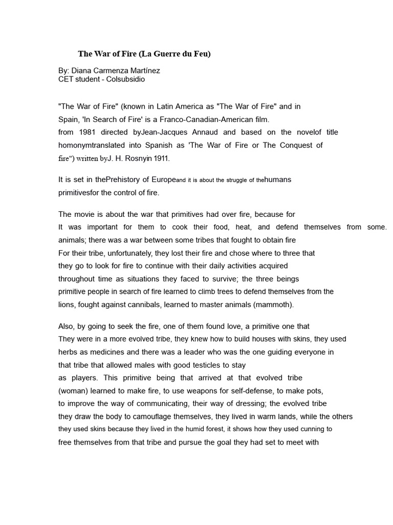 Essay The War of Fire | PDF