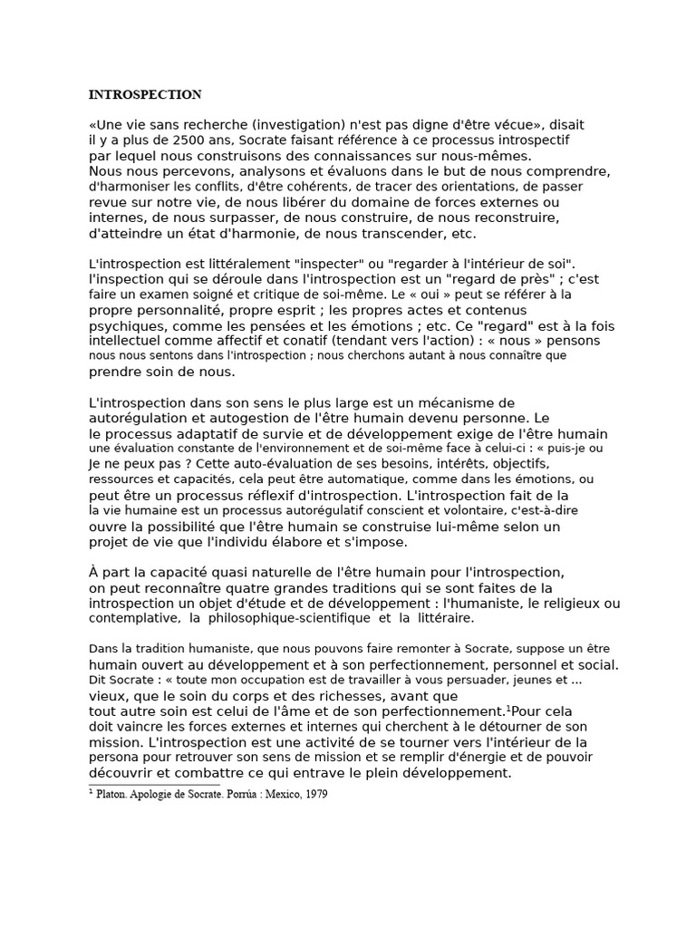 L'Introspection : Chemin vers soi-même | PDF | Vérité | Sigmund Freud