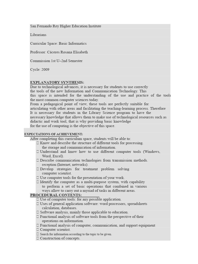 The Computer Lesson Plan | PDF | Spreadsheet | Information