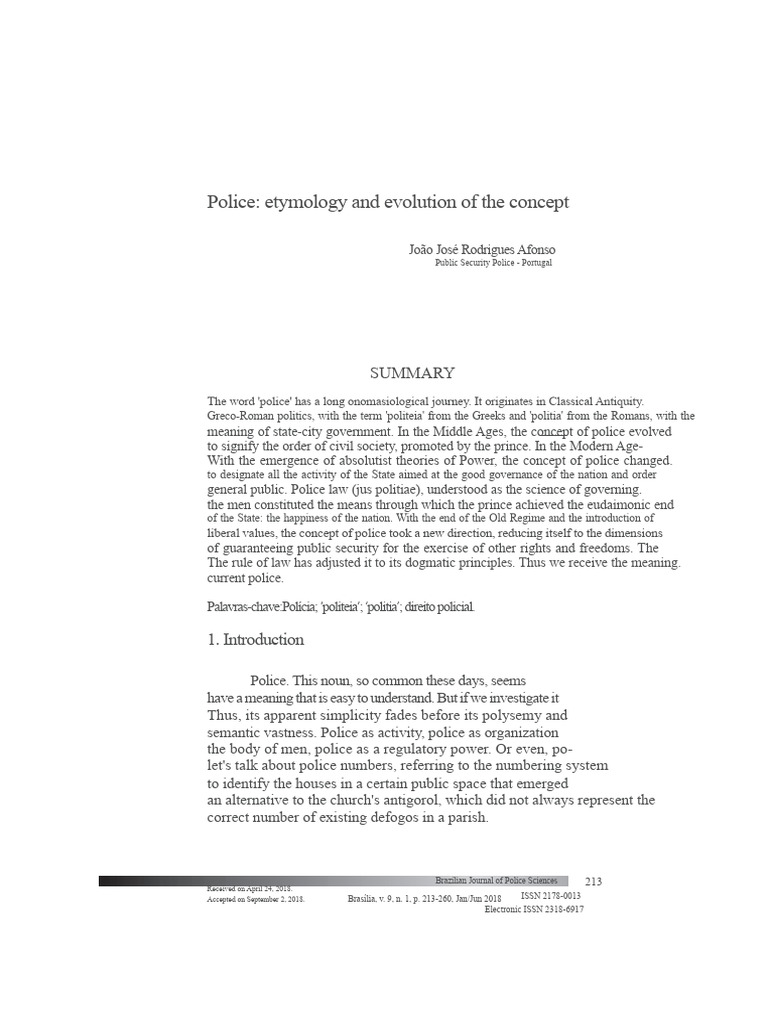 Etymology and Evolution of "Police" | PDF | Police | Serfdom