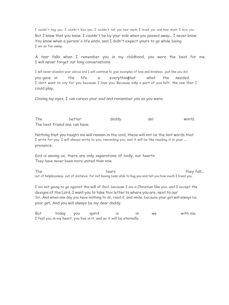 Letter To A Father | PDF
