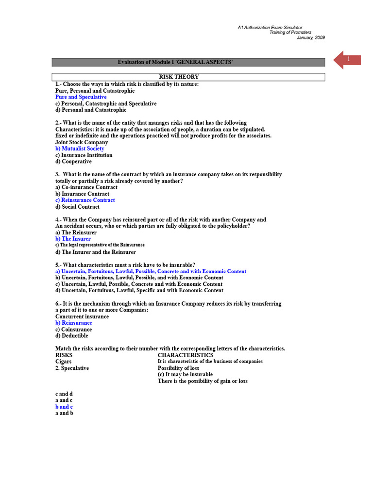 A1 Authorization Exam Simulator | PDF | Insurance | Life Insurance
