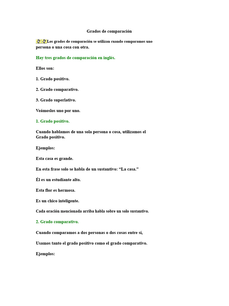 Grados de comparación en inglés | PDF | Lingüística