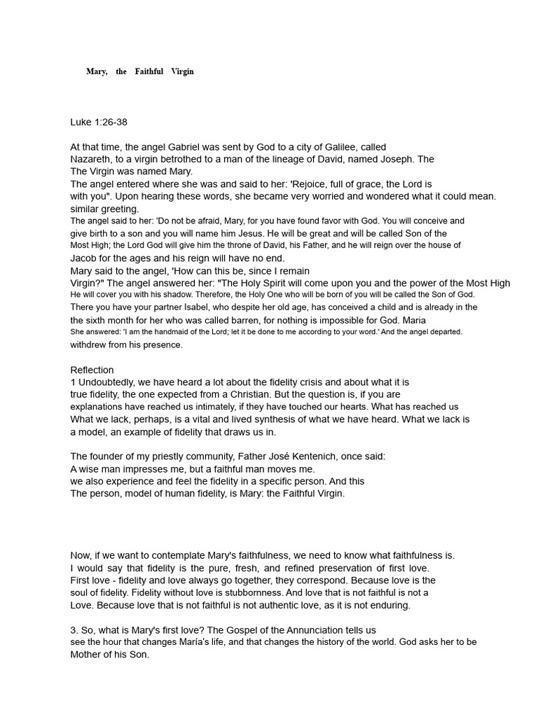 Mary, Faithful Virgin 2 | PDF | Mary, Mother Of Jesus | Jesus