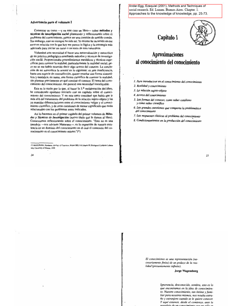 Ander Egg-Cap. 1-Methods and Techniques of Social Research | PDF