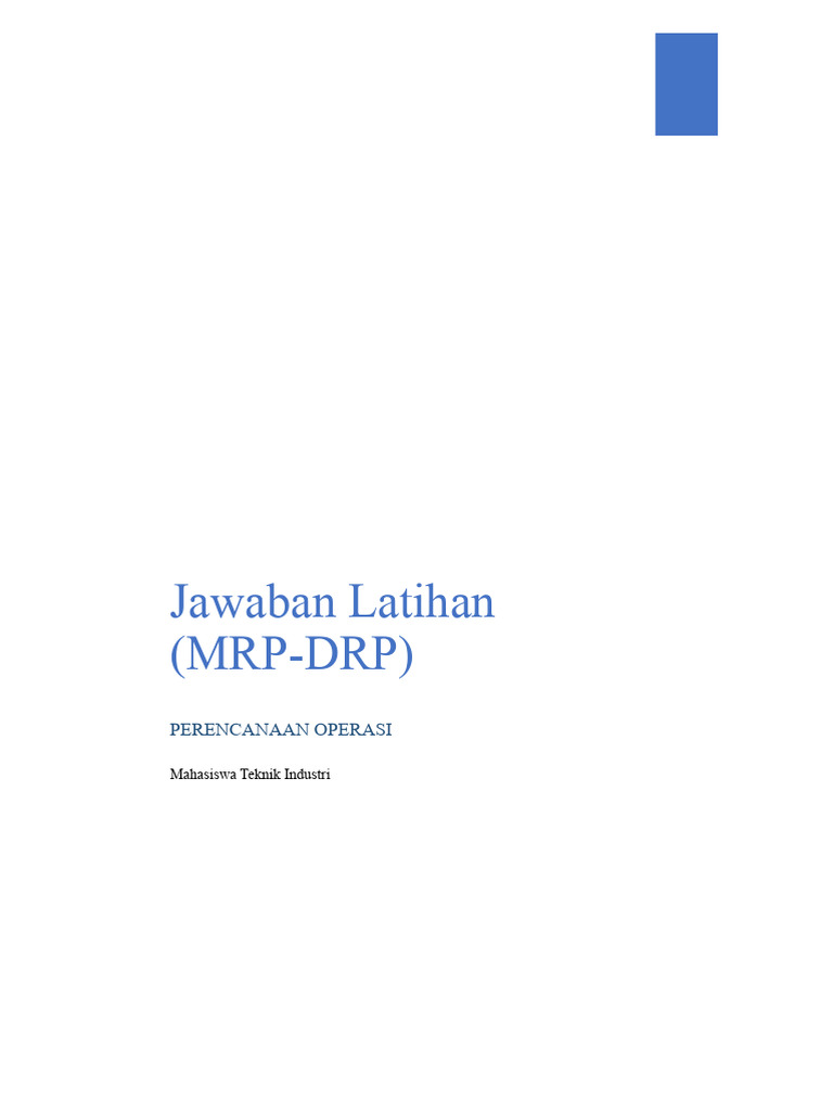 Perencanaan Kebutuhan Material MRP dan DRP | PDF