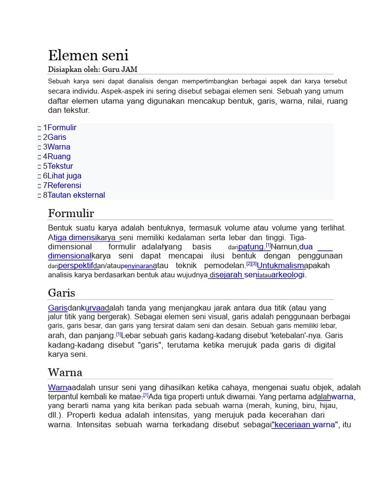 Elemen Seni MAPEH | PDF
