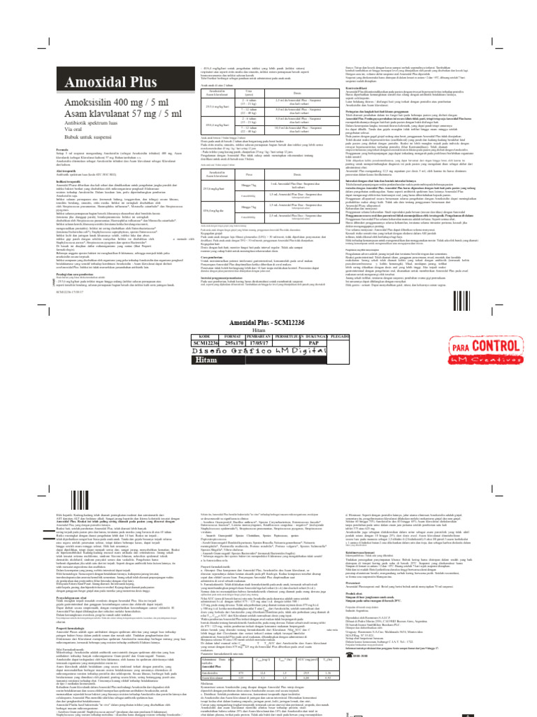 Amoxidal Plus Duo - Suspensi | PDF