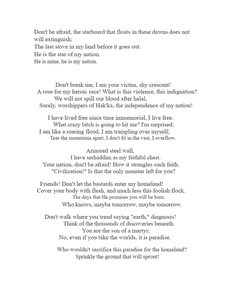 National Anthem of Turkey | PDF