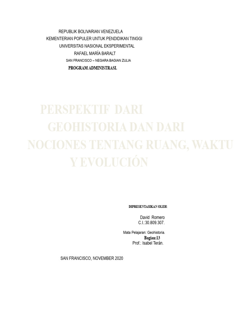Analisis Geohistoria: Ruang dan Waktu | PDF