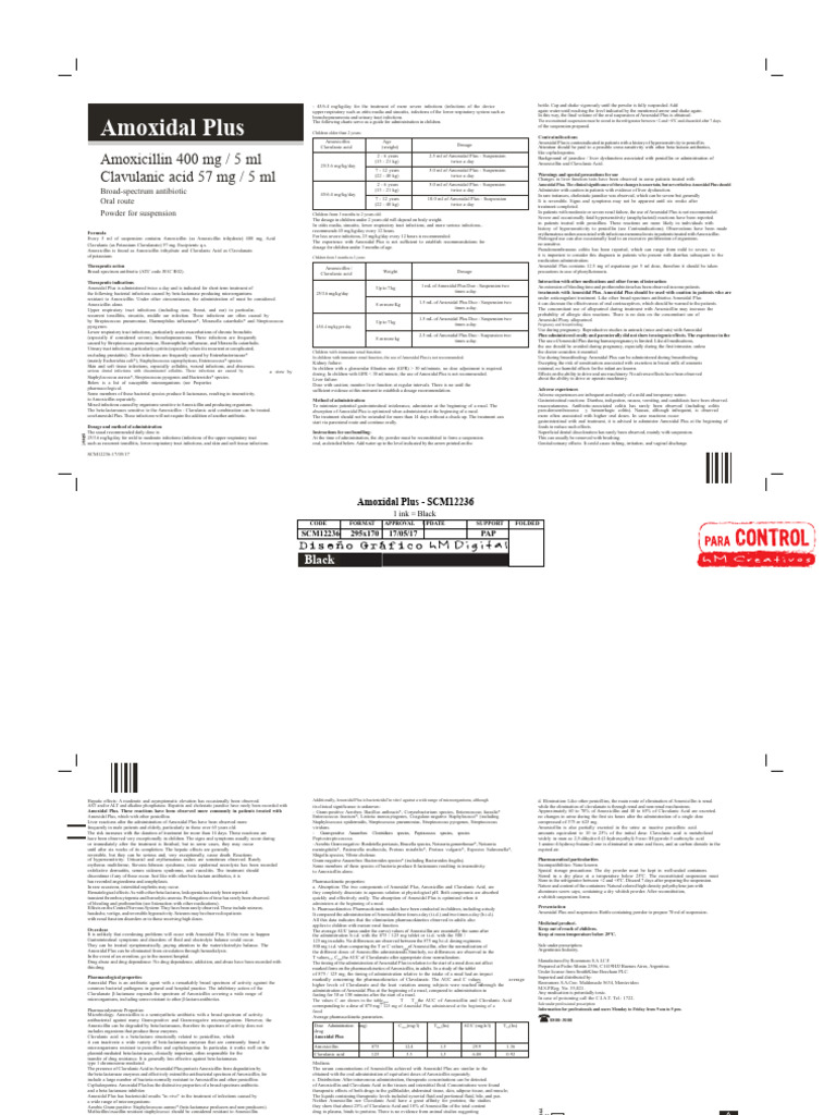 Amoxidal Plus Duo - Suspension | PDF | Medical Specialties | Clinical ...