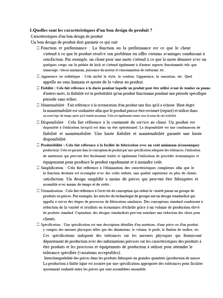 Caractéristiques d'un bon design produit | PDF | Développement de ...