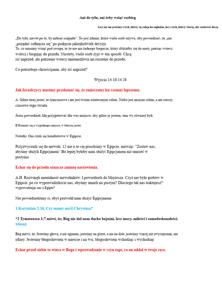 Ani Do Tyłu, Ani Na Nabranie Siły. | PDF
