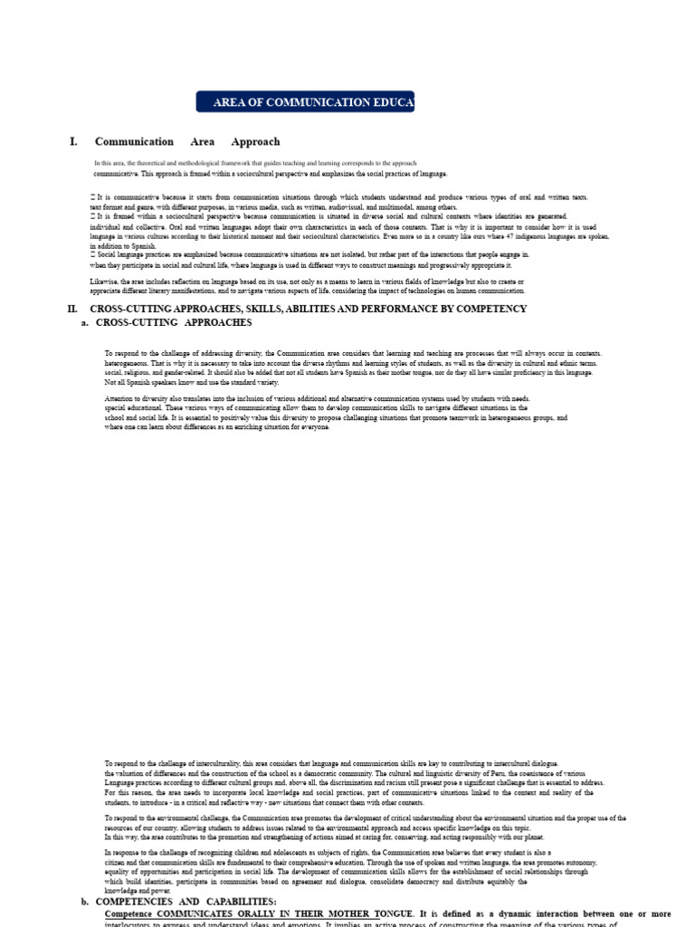Communication Education Framework Overview | PDF | Information ...