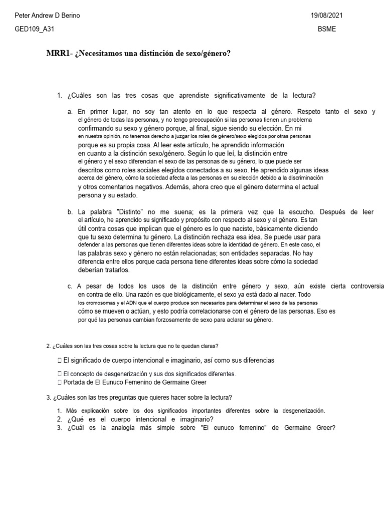 MRR1 | PDF | Género | Estudios de género