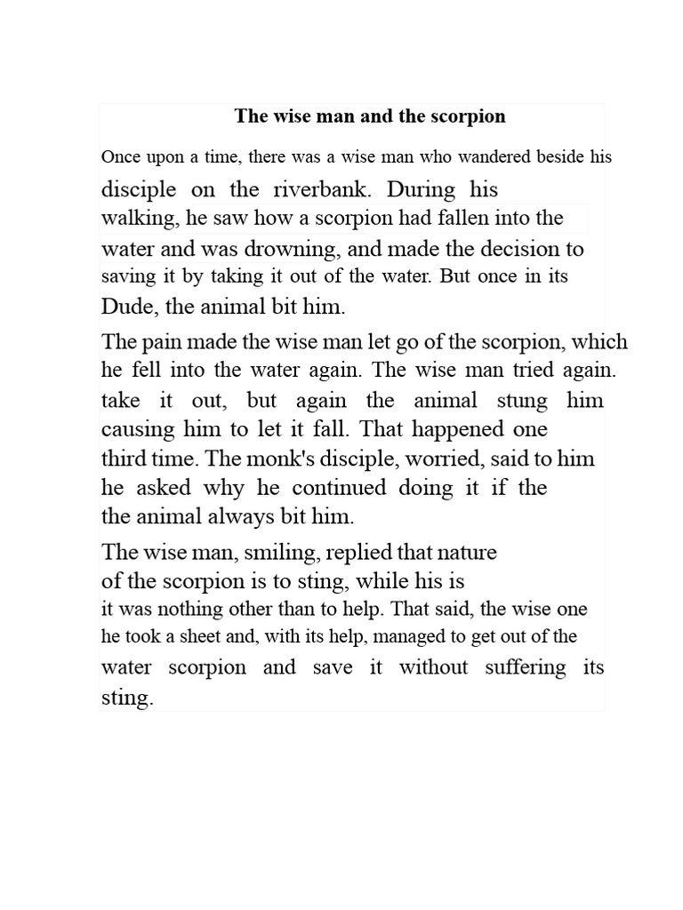 The Wise Man and the Scorpion's Nature | PDF