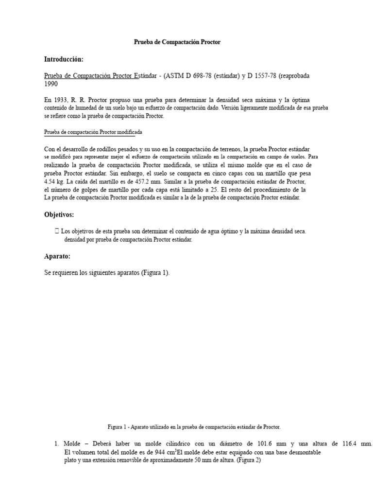 6) Prueba de Compactación Proctor | PDF | Agua | Ciencia del suelo