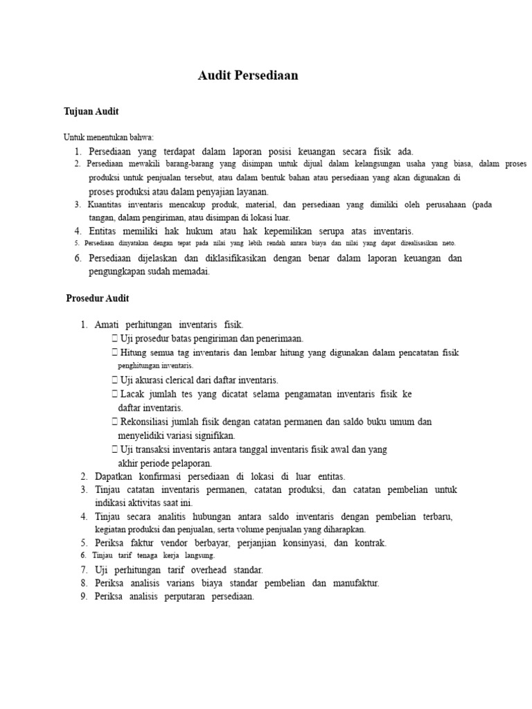 Audit Persediaan | PDF