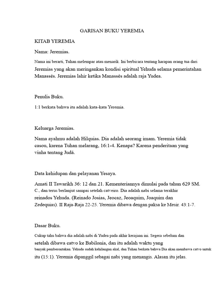 Analisis Kitab Yeremia dan Kontroversi Agama | PDF