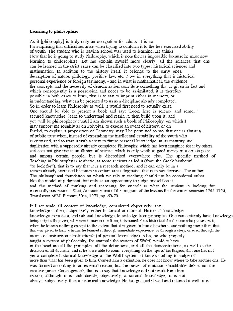 How to Learn Philosophy Effectively | PDF | Knowledge | Reason