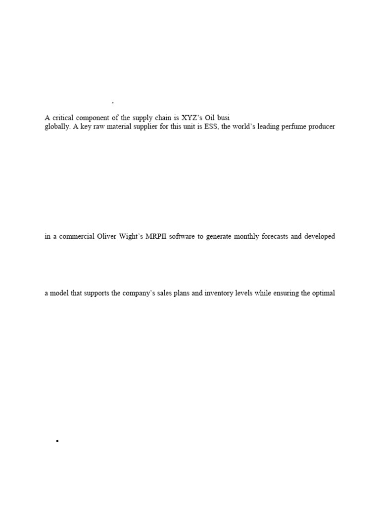 Attachment 2 - XYZ Case Study | PDF | Production And Manufacturing ...