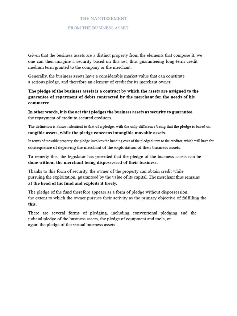 Pledge of The Business Fund | PDF | Credit | Finance & Money Management