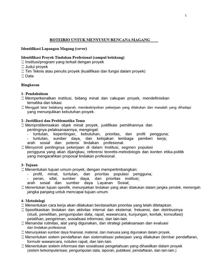 Rencana Magang: Panduan Lengkap dan Metodologi | PDF