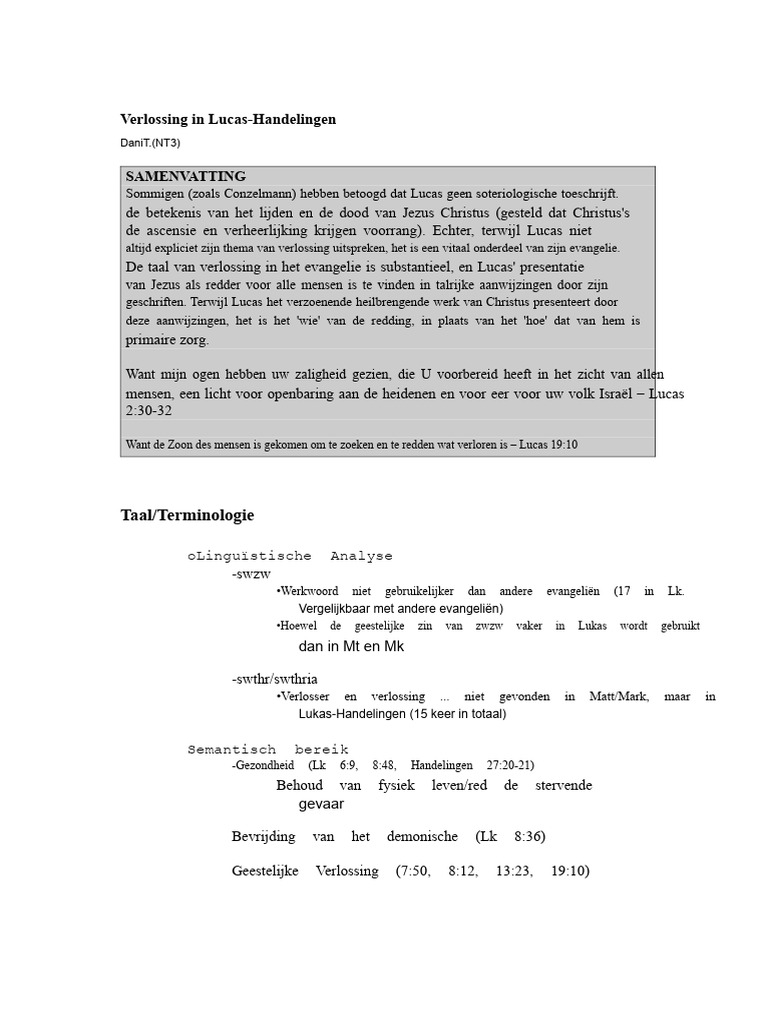 (NT3) Verlossing in Lucas-Handelingen | PDF