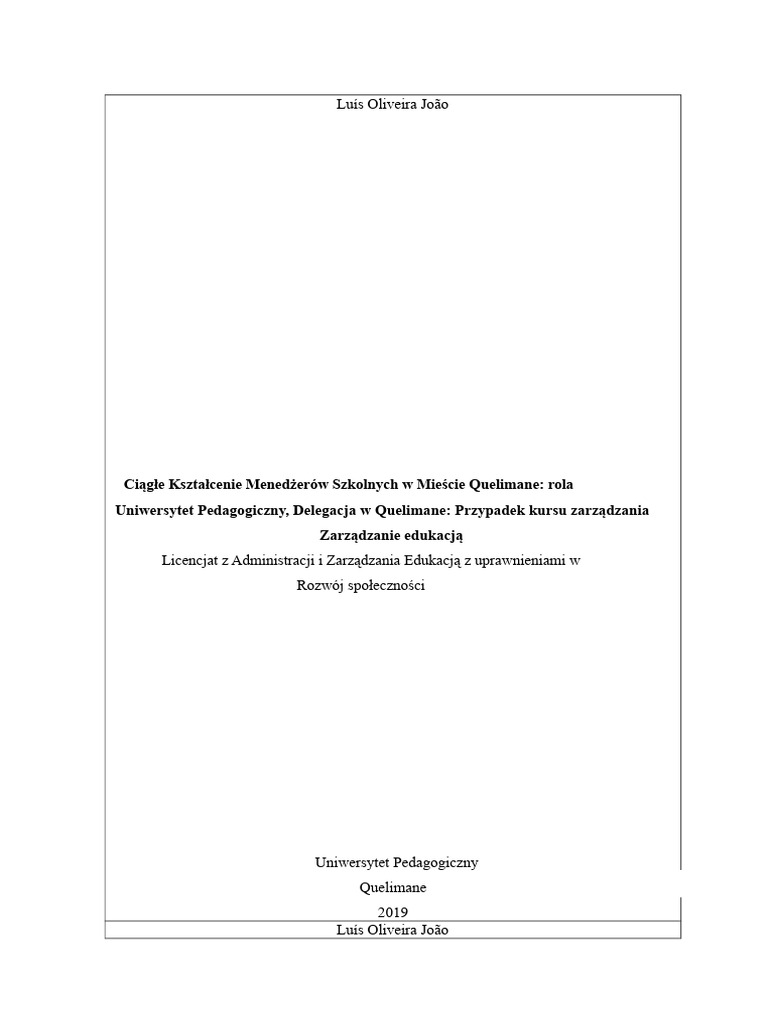 Projekt Poprawiony Luís | PDF