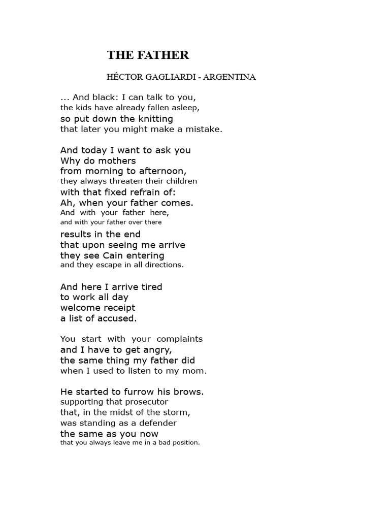 The Father Poem | PDF