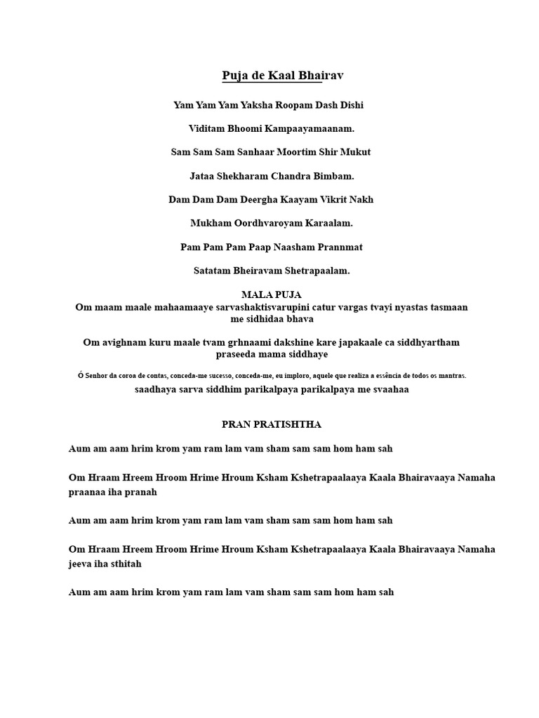 Puja de Kaal Bhairav | PDF | Hindu Texts | Hindu Philosophy