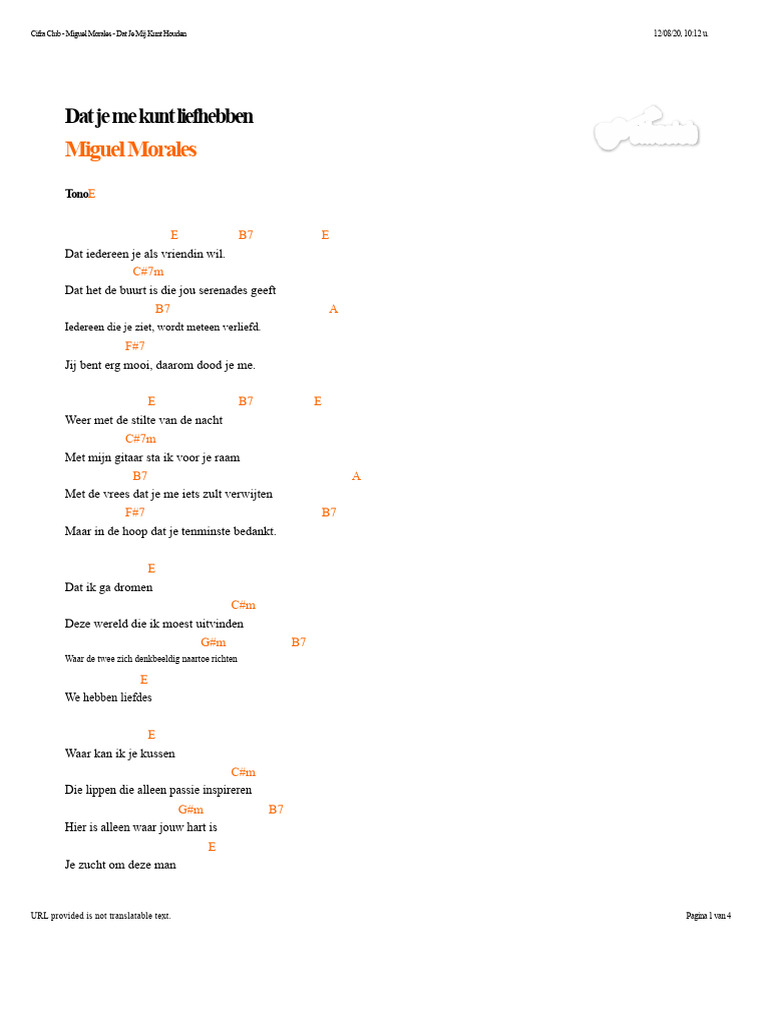 Miguel Morales - Dat Je Van Me Kunt Houden | PDF