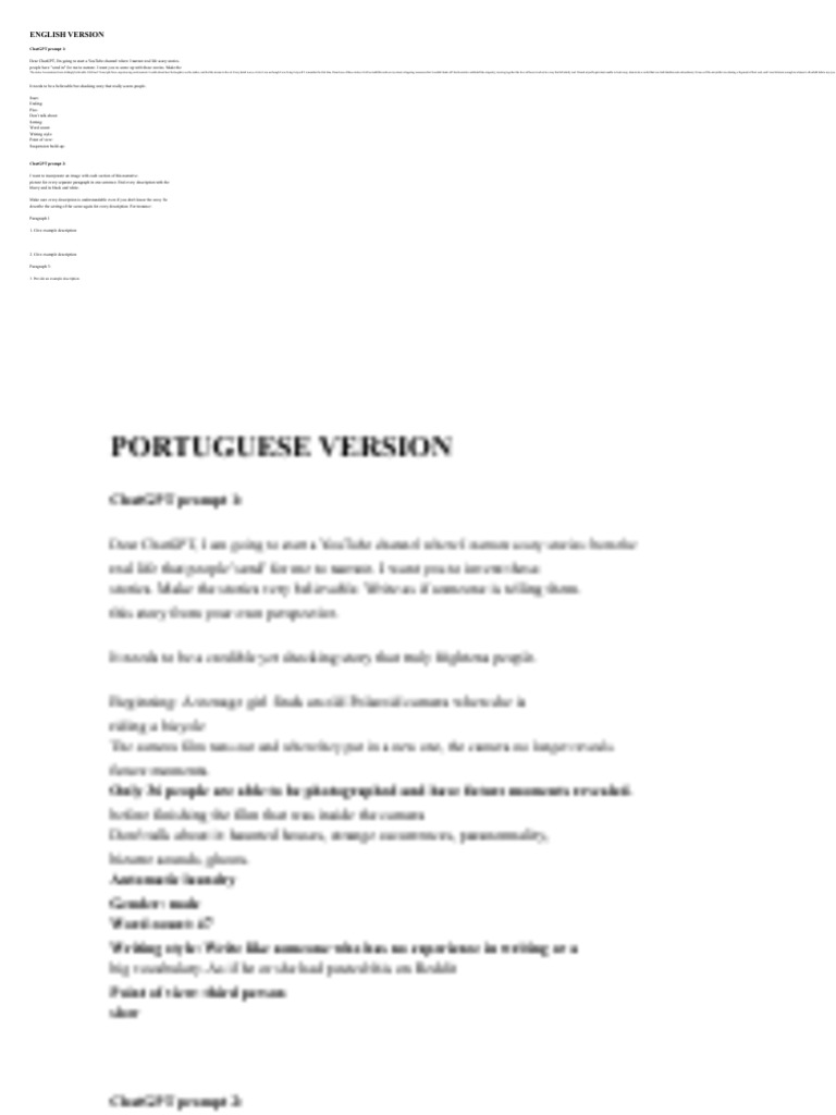 Prompt - ChatGPT - Create Stories | PDF