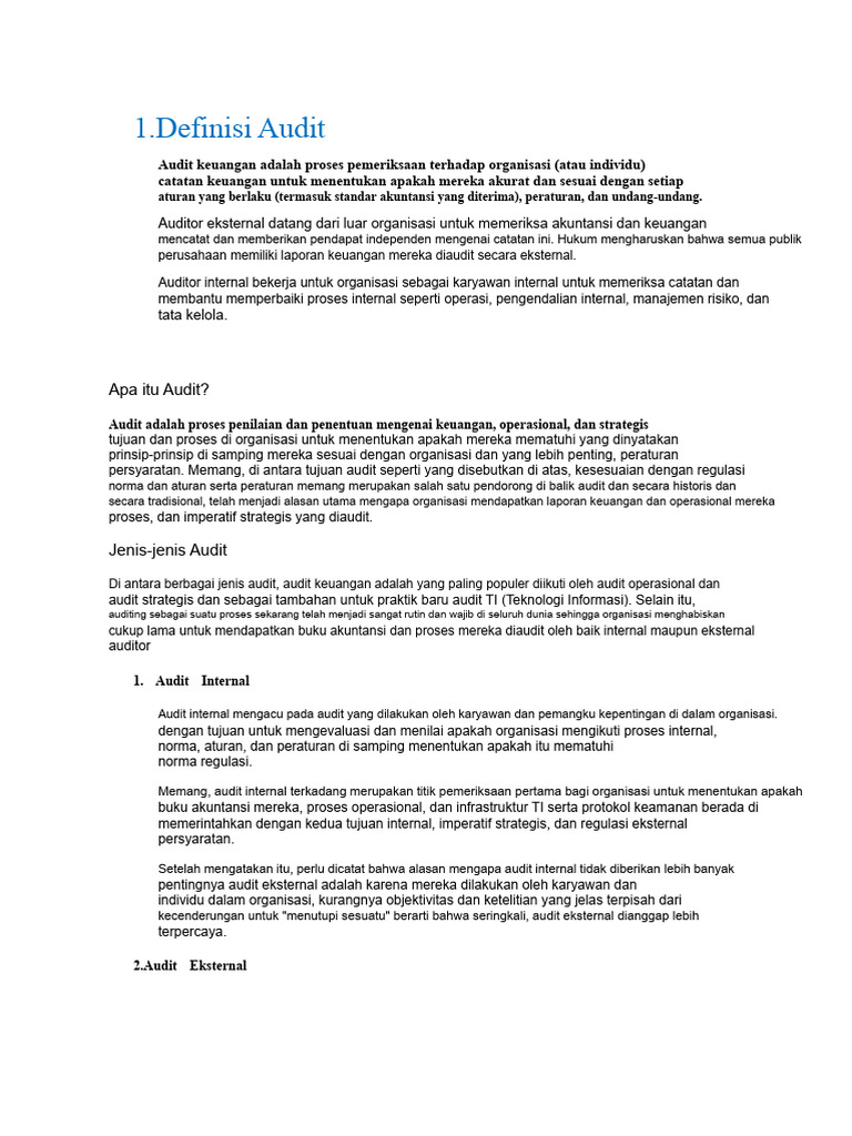 Jenis dan Tujuan Audit Keuangan | PDF