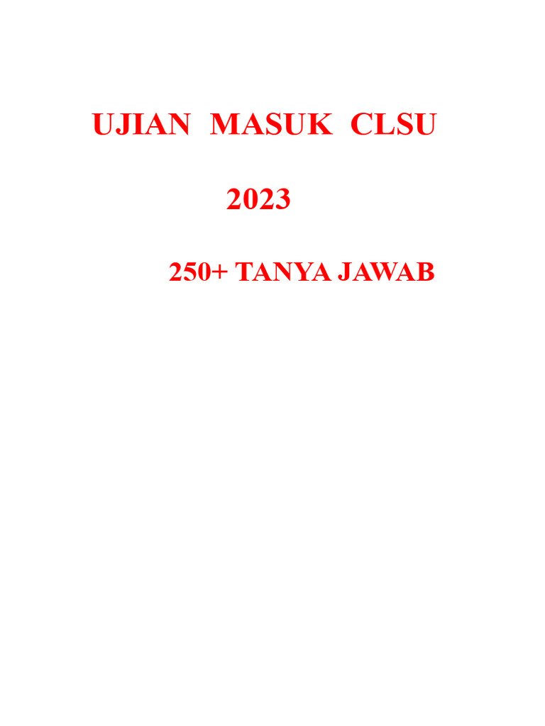 Ujian Masuk CLSU 2023: 250+ Soal Biologi | PDF