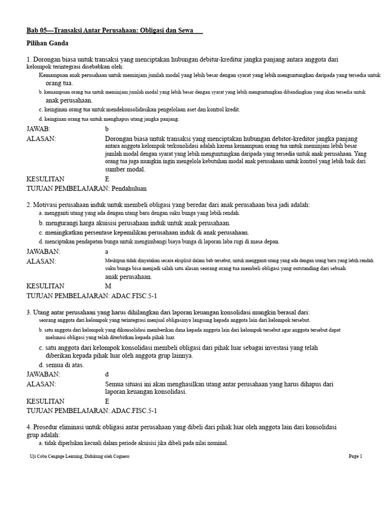 Bab 05 Transaksi Antarperusahaan Bond Dan Sewa | PDF