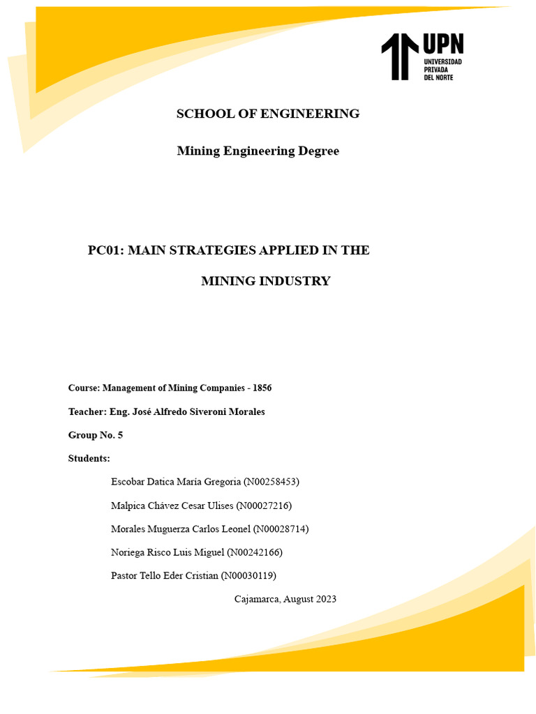 Mining Strategies in Peru's Industry | PDF | Mining | Infrastructure