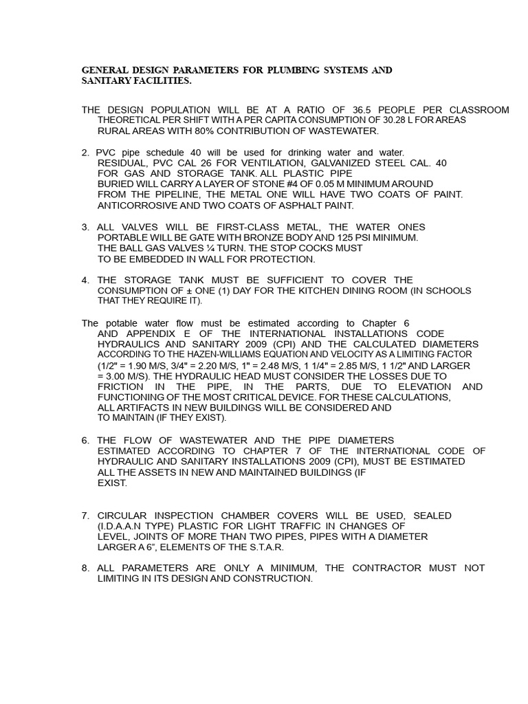 Plumbing System Design Guidelines | PDF