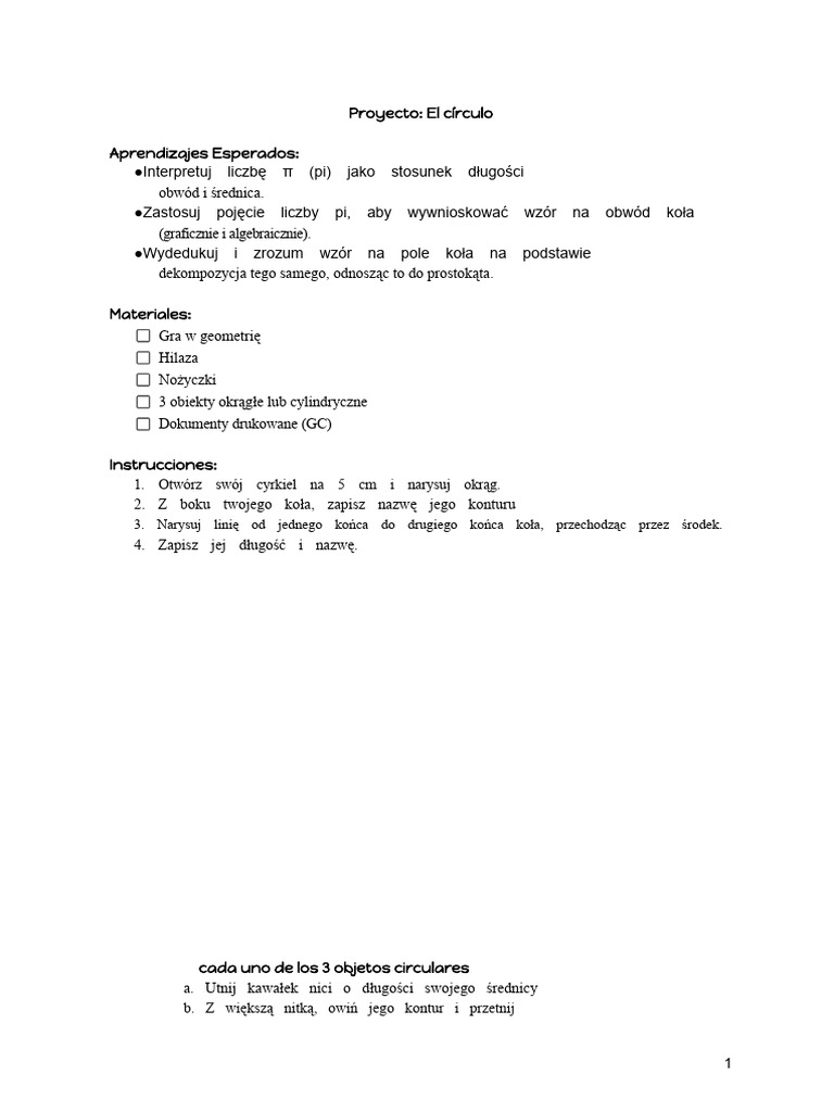 Projekt Cirku | PDF